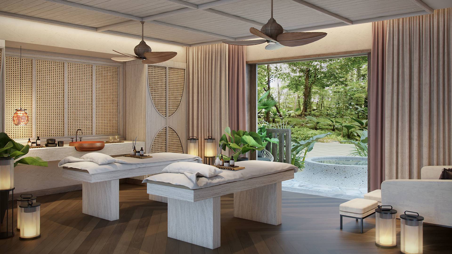 Spa Afloya, gimnasio, yoga y piscinas en Canopy by Hilton Seychelles Resort